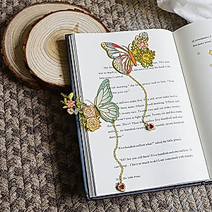 KIZOSA Metal Butterfly Bookmarks and Cute Snowman Bookmark Bundle