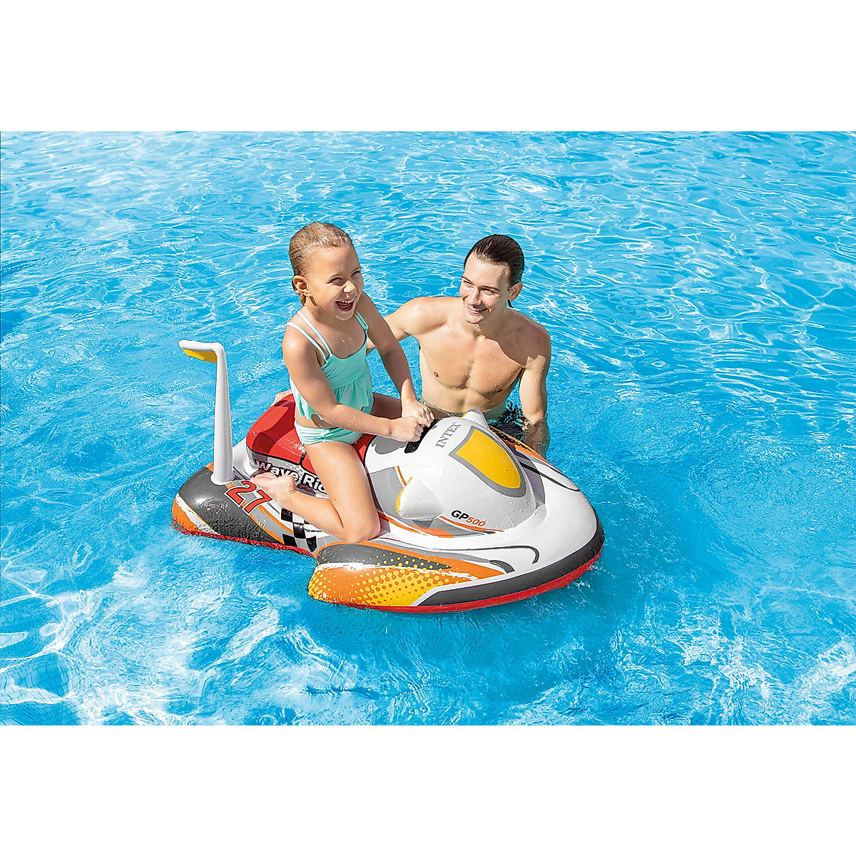 INTEX Wave Rider Inflatable Pool Float: Pool Toy For Kids – Heavy-Duty Handle – 88lb Weight Capacity – 46" x 30.5" – For Ages 3+