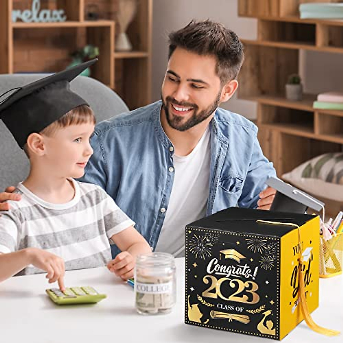 PRETYZOOM Graduation Card Box 2023 Graduation Party Decoration - Congrats You Did It Graduation Ceremony or Birthday Party Supply