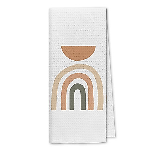 Dibor Boho Sun Neutral Rainbow Kitchen Towels Dish Towels Dishcloth,Boho Nature Landscape Decorative Absorbent Drying Cloth Hand Towels Tea Towels for Bathroom Kitchen,Boho Lovers Girls Women Gifts
