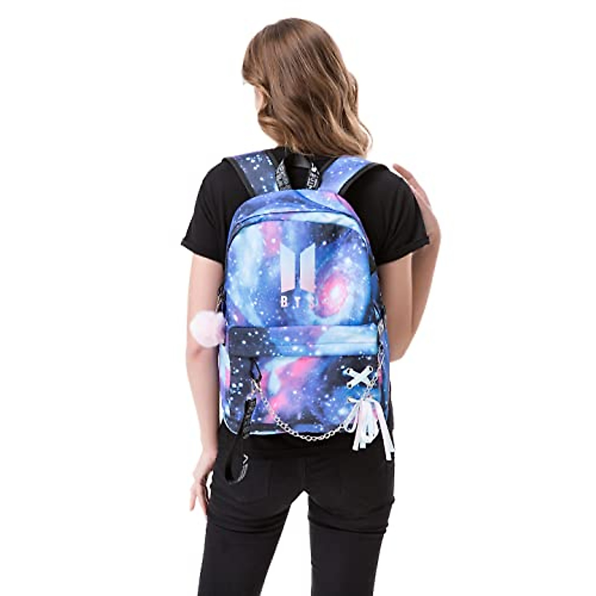 Fashion School Bookbag Merichandise USB Charging Students Bag Daypack Laptop Bag,Suitable for Girls
