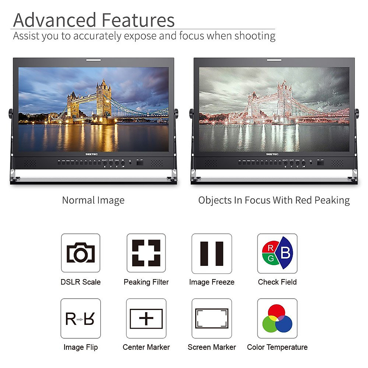 SEETEC P215-9HSD-192 21.5 Inch Broadcast Production LCD Monitor 3G SDI 4K HDMI Input and Output IPS Full HD 1920x1080