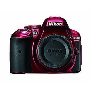 Nikon D5300 24.2 MP CMOS Digital SLR Camera with Built-in Wi-Fi and GPS Body Only (Red)
