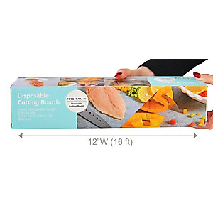 HOME-X Disposable Cutting Board, Roll of Cutting Board Plastic for Cutting, Chopping, and Food Prep, Cutting Mat for BBQ and Camping, 12” W x 16 Ft L