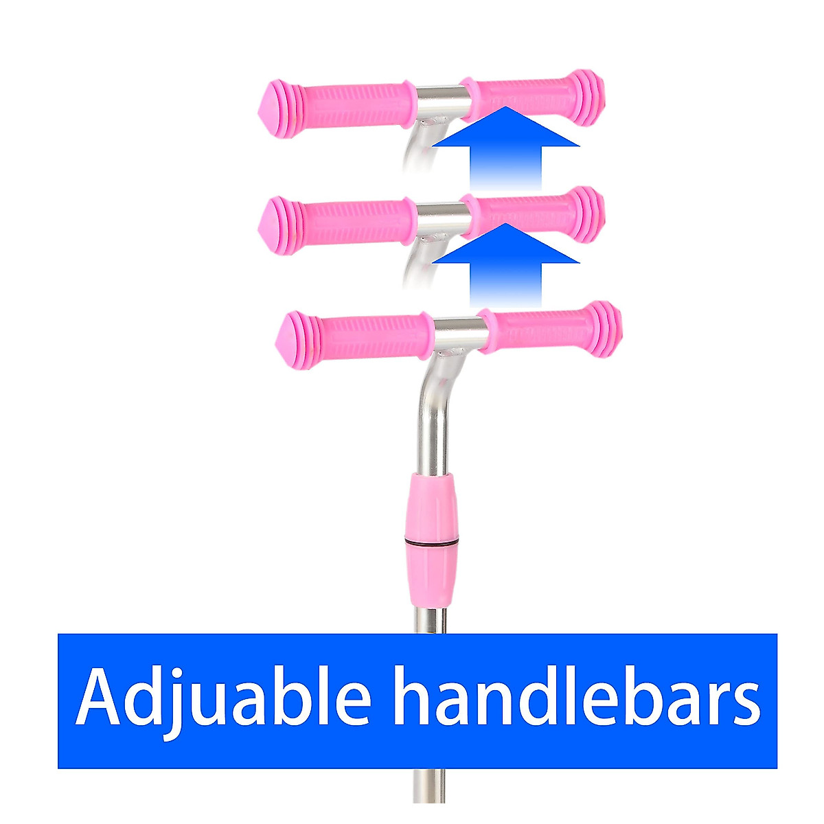 Voyage Sports 3-Wheeled Kick Scooter for Kids Ages 3-5 - Lightweight, Alloy Steel, Adjustable Handlebars, Light Up LED, Anti-Slip Deck, for Preschool Toddler Boys and Girls, Pink