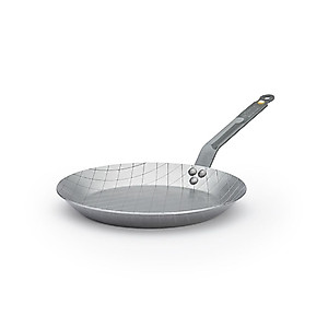 de Buyer MINERAL B Carbon Steel Steak Pan - 11” - Ideal for Searing & Browning Meat - Naturally Nonstick - Made in France