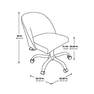 OSP Home Furnishings Layton Office Chair, Cream