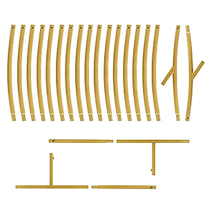 HEOMU 7.3FT Round Backdrop Stand Circle Balloon Arch Stand, Metal Wedding Flower Ring Arch Stand Wedding Arches for Ceremony, Birthday Party, Baby Shower, Graduation Backdrop Decoration, Gold