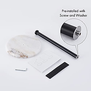 Kitchen Paper Towel Holder Standing with Marble Base for Standard or Jumbo-Sized Rolls, Matte Black KPH100-BK