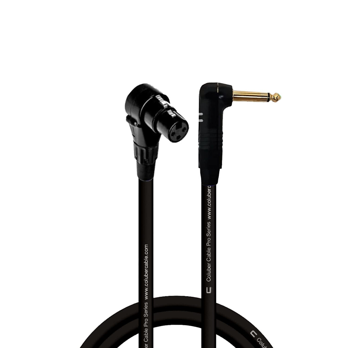 COLUBER CABLE Right Angle XLR Female to Right Angle 1/4" TS - 6 Feet - Black - Pro 3-Pin Microphone Connector for Powered Speakers, Audio Interface or Mixer for Live Performance & Recording