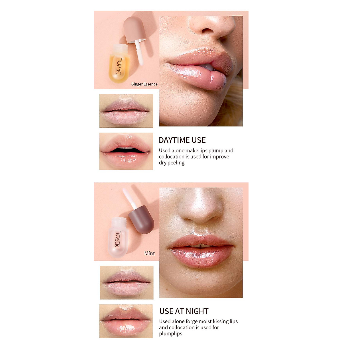 ANMANSY Lip Plumper Set,Natural Lip Plumper and Lip Care Serum,Lip Mask,lip gloss,Lip Enhancer for Fuller,lip filler,To Create Plump Lips,Reduce Fine Lines and Moisturize,Increased Elasticity Lip