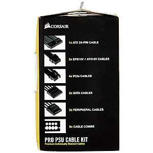 CORSAIR Premium Individually Sleeved PSU Cables Pro Kit for Corsair PSUs – Black, 2 Year Warranty