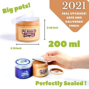 FINOCLAY Slime Kit for Girls Boys, 6 Different Scented Non Sticky Premade Slimes in 28 oz Container with Fruit Charms, Butter Glitter Clear Crystal Putty Gift for Kids Party Favors