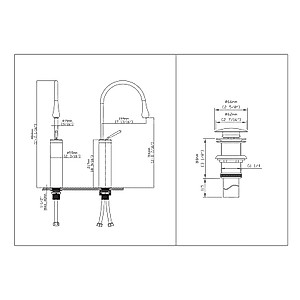 Luxury High Arc Single Handle One Hole,Tall Modern Bathroom Vessel Sink Faucet, Solid Brass Lavatory Vanity Faucet, Free Pop Up Drain Assembly and Water Hoses. cUPC Certified (Brushed Gold)