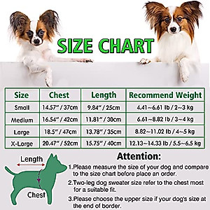 XIGOU 2-Pack Dog Sweater, Puppy Dog Sweaters for Small Dogs, Winter Warm Puppy Pet Coat Soft Sweaters Dog Clothes for Small Dogs Girls Boys, Cat Apparel, Red, Green, X-Large