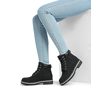 Bruno Marc Women's Winter Snow Boots,Faux Fur Lining Ankle Booties,Ladies Comfortable Work Short Boots Outdoor,Black,Size 10,SBSB2303W