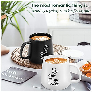 MCleanPin Mr Right Mrs Always Right Coffee Mugs,Couple Gifts,Wedding Gidts,Couple Mugs Bridal Shower Gifts for Bride And Groom,Engagement Gifts