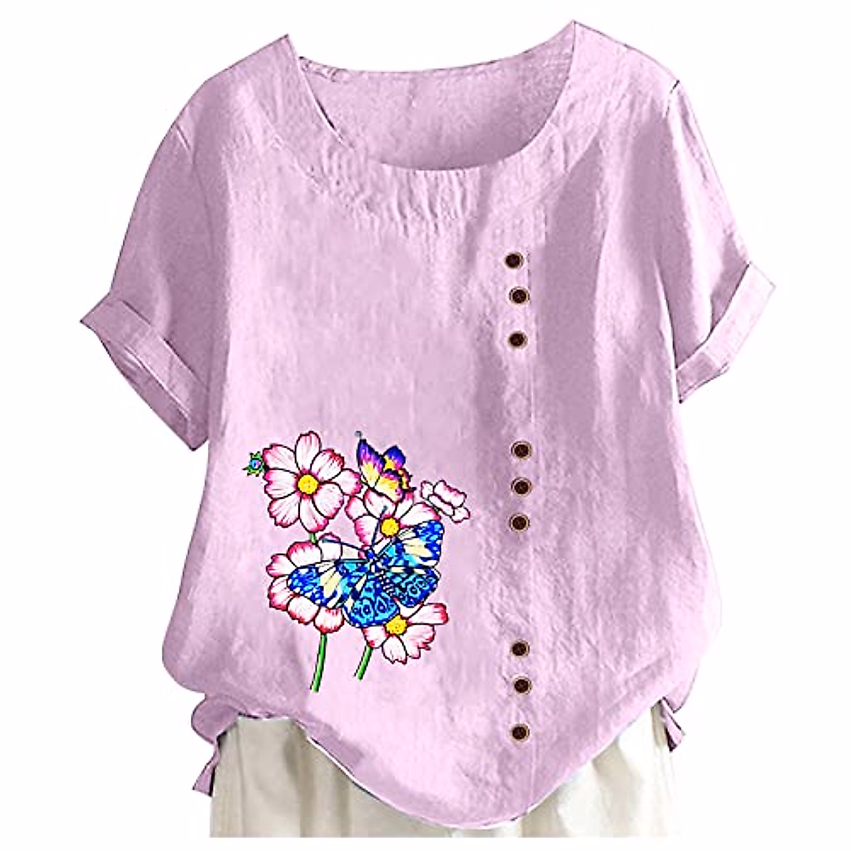 Cheifay Tank Tops Women Cotton Pack Cotton Linen Tops Women Button Down Short Sleeve Cozy Outfits Relaxed Light Tunics Relaxed Frill T-Shirts Tank Tops Women Graphic Gym