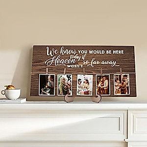 BINCUE 3D Wedding Memory Table Sign 20x10 Inch with 5 Clips,Wedding Decor to Honor Souls,Wooden Picture Frames