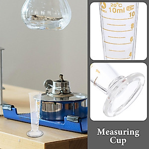 TEHAUX 10ml Lab Graduated Cylinder Glass, liquid Measuring Cup with Spout Wide Mouth, Conical Beaker Thickened Glass Measuring Cylinder for School Science Teaching