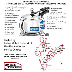 Hawkins Contura-SSC30 Pressure cooker, Small, Silver