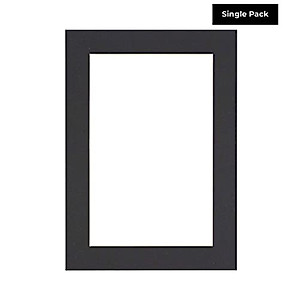 12x18 Mat Bevel Cut for 11x17 Photos - Acid Free Black Precut Matboard with Backing Board and Crystal Clear, Self Seal Photo Mat Bag - for Pictures, Photos, Framing - 4-ply Thickness