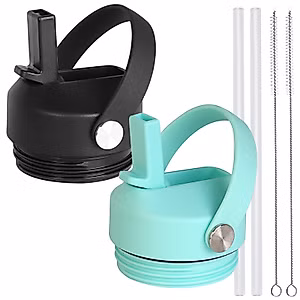 Straw lid for Yeti Rambler Water Bottle 18 26 36 64 oz, Replacement Cap Straw Cap for RTIC 18oz 26oz 36oz, Lid with Straw and Brush and Flexible Handle ﻿
