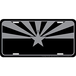 Signs 4 Fun SLATZ Tactical Arizona Flag License Plate, Black