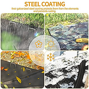 WAENLIR 6 inch Garden Staples Galvanized Landscape Stakes 11 Gauge, Heavy Duty Fence Stakes Sod Pins for Securing Weed Fabric Barrier,Ground Cover, Artificial Turf,Dog Fence