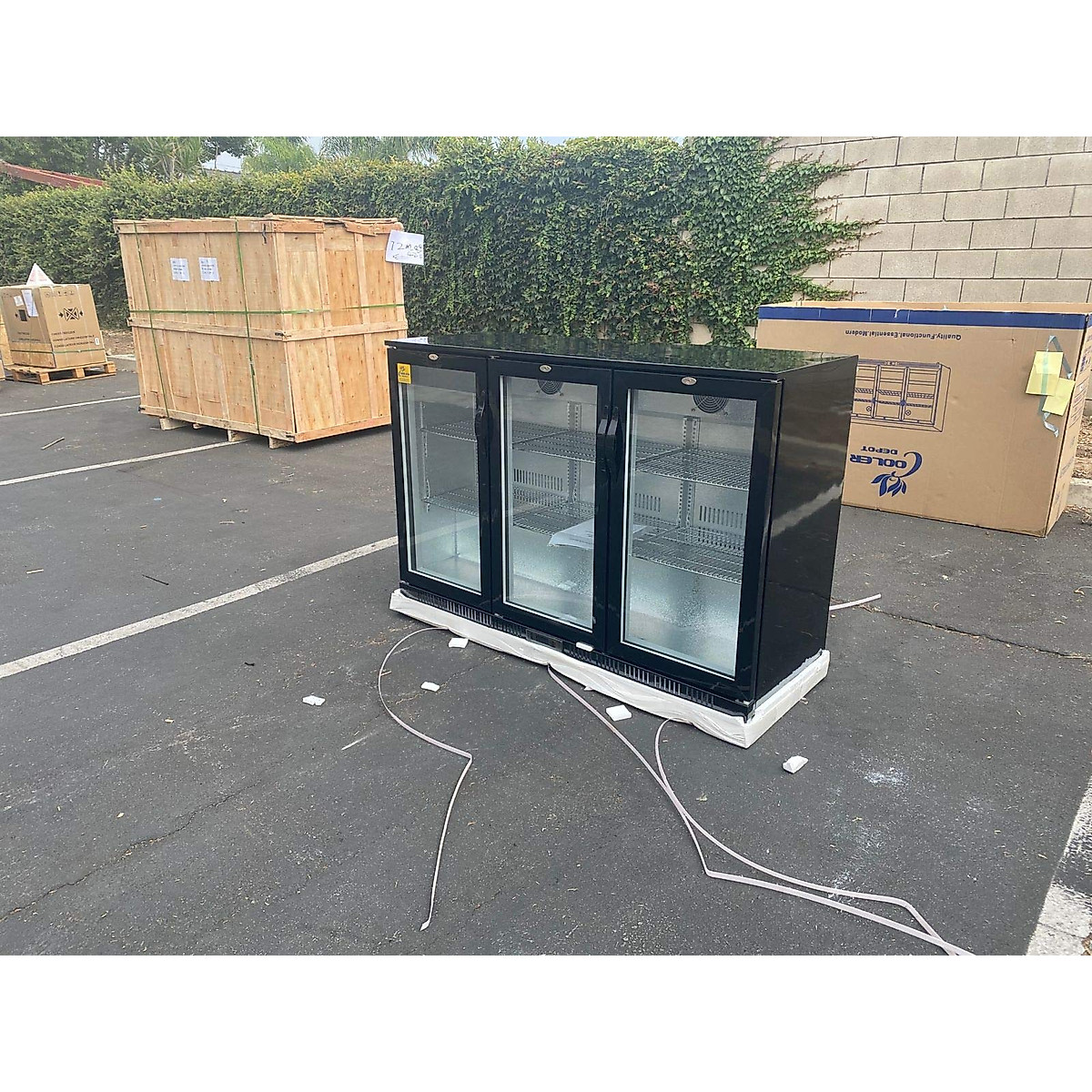 Beer Back Bar Cooler 3 Glass Door (Swing Door) 53" Width Beer Fridge NSF Certified Beverage Refrigerator 11.8 cu.ft Under Counter Height 35°-46°F Black bb3dup