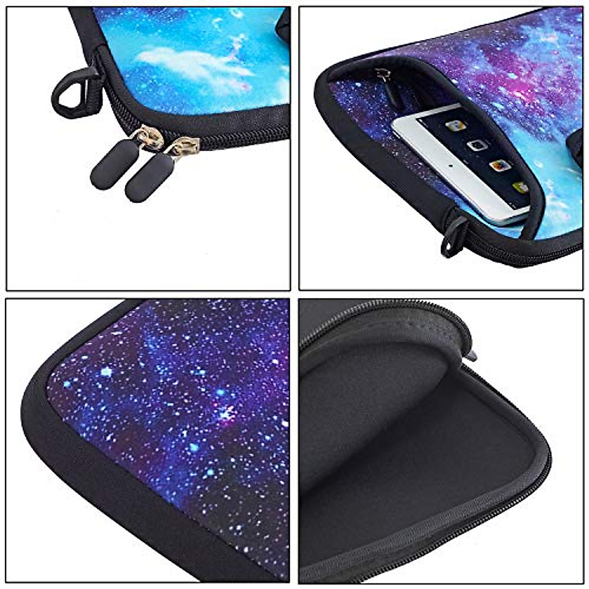 RICHEN 9.7 10 10.1 10.2 inches Messenger Bag Carring Case Sleeve with Handle Accessory Pocket Fits 7 to 10-Inch Laptops/Notebook/ebooks/Kids Tablet/Pad (7-10.2 inch, Galaxy)