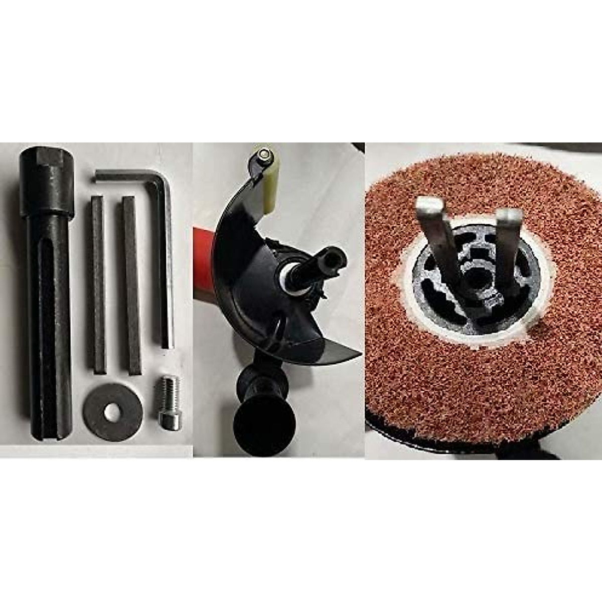 Set of 4 Pieces Non-woven Abrasive Flap Wheel P60 P120 P180 P400 fits metabo burnisher Hand Held burnishing machine also fit 5/8"-11 Thread grinder polisher (grinder collar between 41-48 MM)