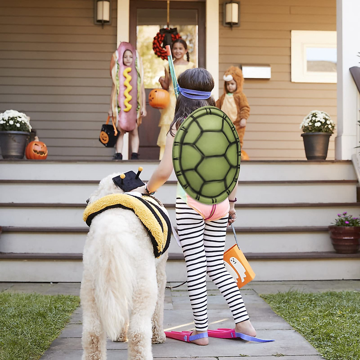 ABOOFAN Halloween Turtle Shell Costume Novelty Turtle Shell Backpack Halloween Cosplay Costume Party Carnival Performance Prop