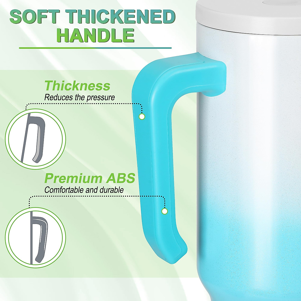 40 oz Tumbler with Handle | Insulated Tumbler with Leak-proof Lid and Straw | Stainless Steel Coffee Travel Mug | Reusable Water Bottle Cup | Keeps Cold for 34Hrs (Fairyland Green)