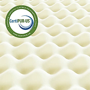 ZINUS 3 Inch Copper Cooling Memory Foam Mattress Topper with Airflow Design, King White