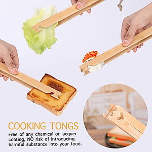 Recsrdce （11 inches Oven Rack Puller， bamboo cooking tongs, Salad pliers，toaster tongs）and（8inches Cream spatula,mini serrated knif,Wooden handle/Stainless steel spatula blade ）