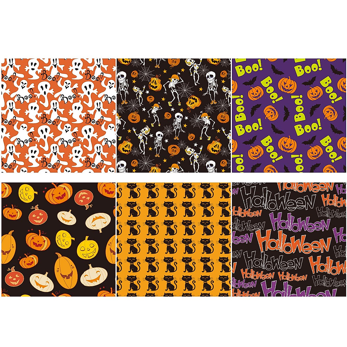 WRAPAHOLIC Wrapping Paper Sheet - Pumpkin and Black Cat Design, Perfect for Halloween, Holiday, Party - 1 Roll Contains 6 Sheets - 17.5 inch X 30 inch Per Sheet