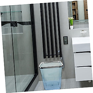 HONMEET Transparent Trash Can Garbage Can Clear Square Trash Can Waste Paper Basket Waste Basket Trash Bucket Bathroom Wastebasket Large Capacity Trash Bin Container Box Household Office