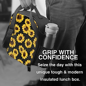 Harooni Sunflower Lunch Bag Oxford Cloth Waterproof Thick Insulation Bag Picnic Bag Large Portable Lunch Box Bag Frozen Bag Insulation Package