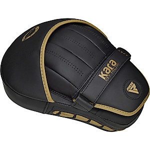 RDX Boxing Pads and Bag Gloves Set, Maya Hide Leather Kara Hook and Jab Training Pads, Curved Focus Mitts for MMA, Muay Thai, Kickboxing Coaching, Martial Arts, Punching Hand Target Strike Shield