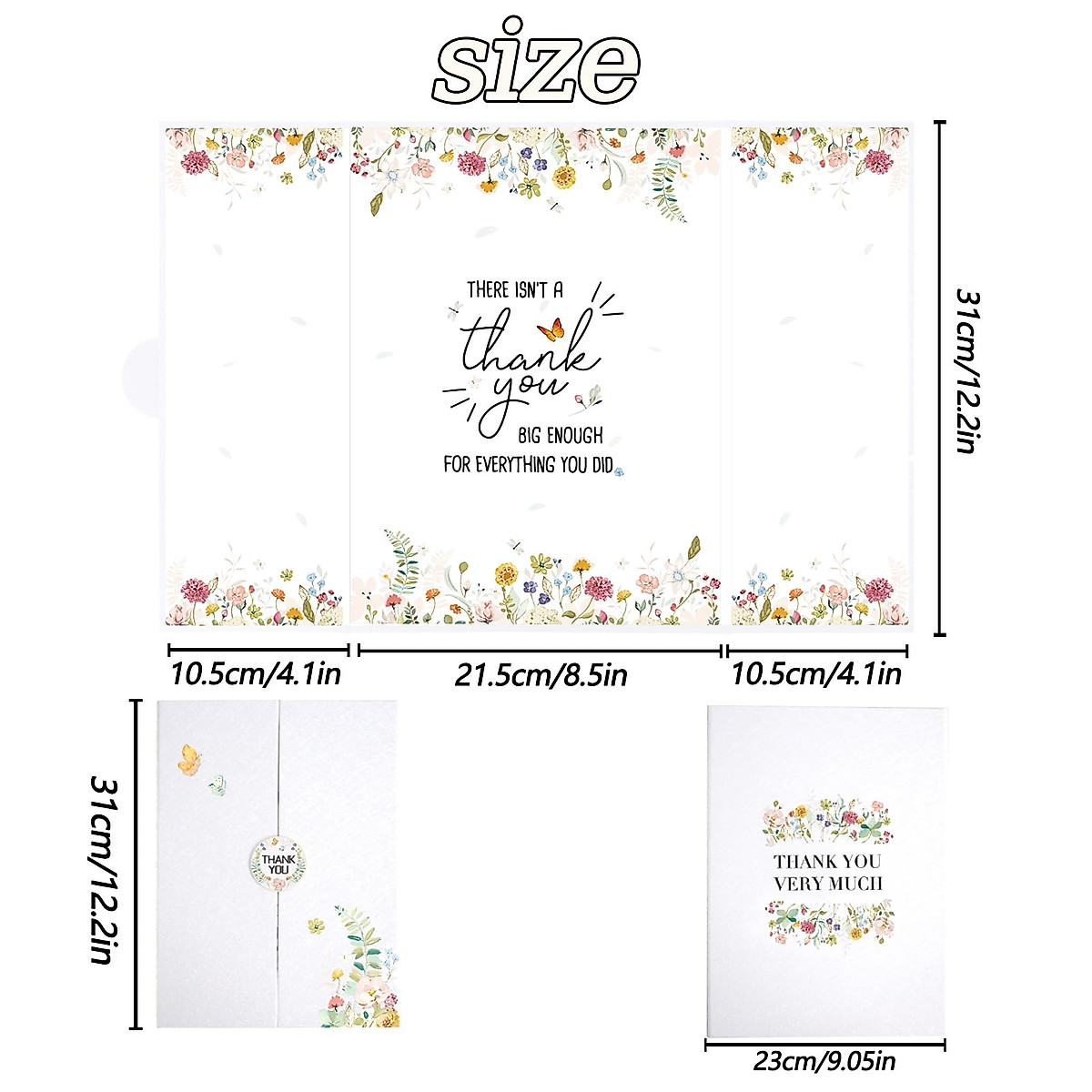 Roetyce Thank You Party Decorations, Floral Thank You Guest Book, Jumbo Thank You Card, Thank You All You Do Signature Board, Thank You Gift for Teacher Staff Coworker, We Appreciate You Decorations