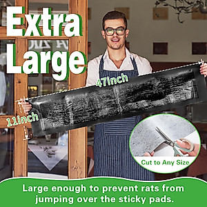 Qualirey 10 Pack Sticky Mouse Traps, Anti Tear Rats Trap, 47" x 11" Ultra Large Mice Trap for Home Strong Sticky Glue Traps for Indoor Outdoor Trapping Snakes Rats Spiders Roaches and Other Rodents