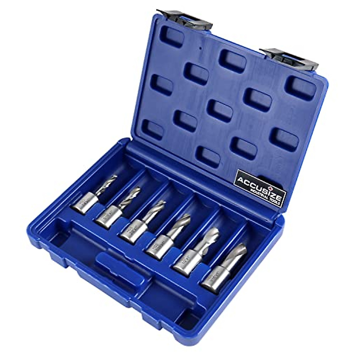 Accusize Industrial Tools 6pcs/Set H.S.S. Fully Ground Drill Set with 3/4" Weldon Shank, 1inch Cutting Depth, 0519-2501