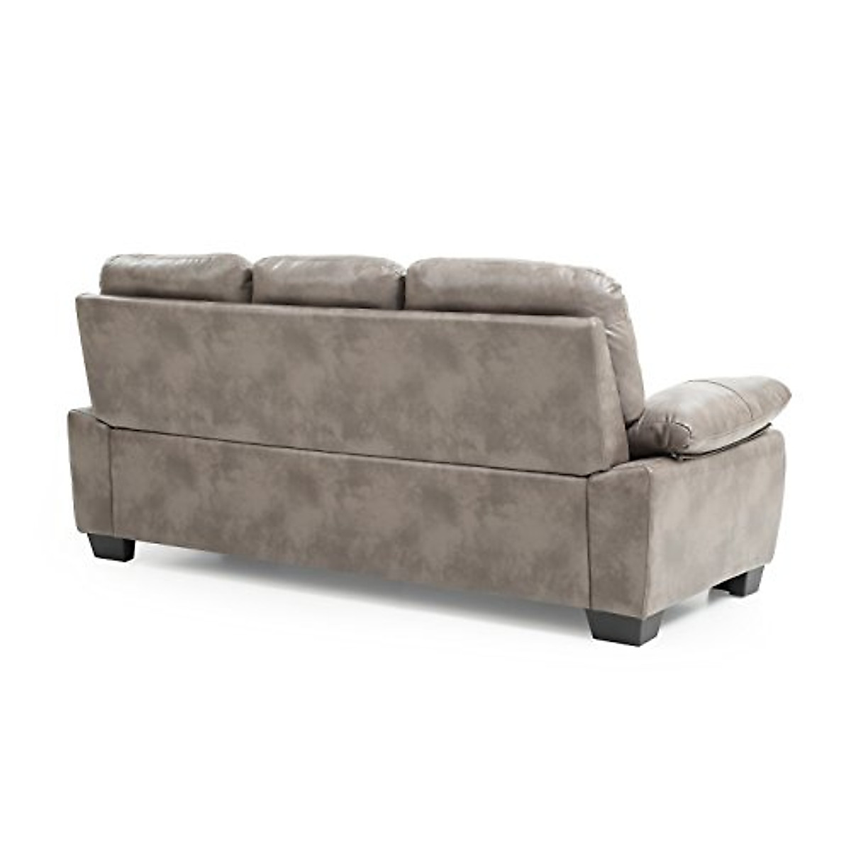 Glory Furniture Upholstered Sofa, Gray Faux Leather