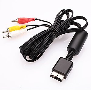 TRADERPLUS 6FT AV to RCA Composite Cable Cord for Sony Playstation 2 (PS2), Playstation 3 (PS3)