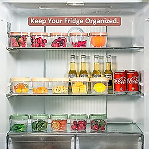 Twist Top Deli Containers 16 Oz, 15 Pack Screw Top Containers for Food Storage with Twist Lock Seal Lid, Stackable Reusable Round Twist Cap Plastic Container for Food Soup, Yellow/Green/Red Ocher