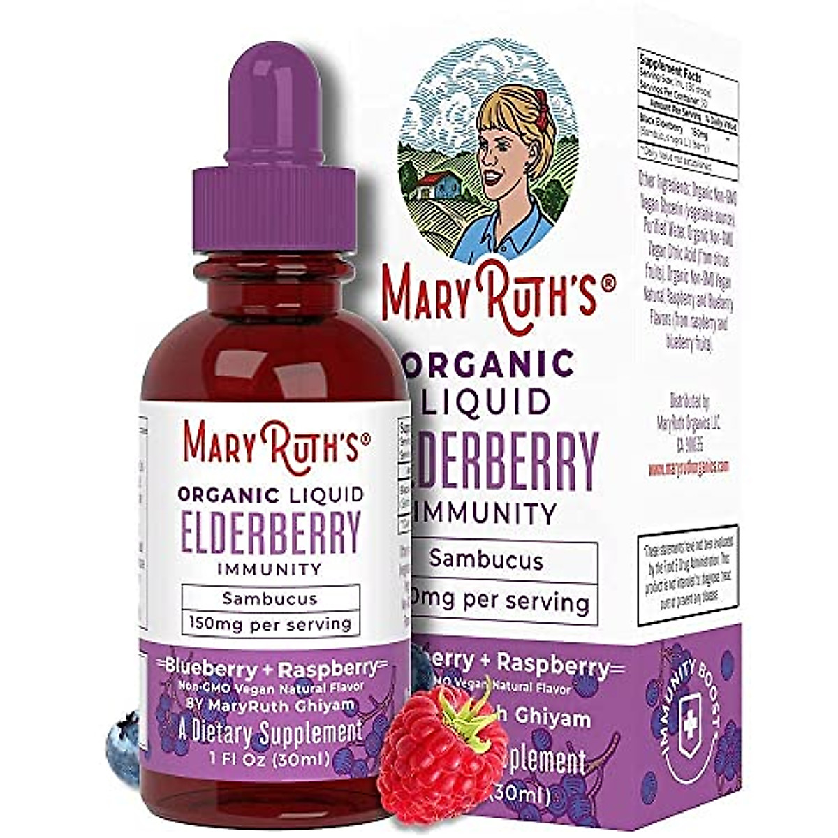 Elderberry Syrup & Liquid Probiotics Bundle for Adults & Kids by MaryRuth's | USDA Organic Elderberry Liquid Drops 1oz | USDA Organic Liquid Probiotics, 4oz | Vegan Non-GMO Plant Based