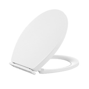 Miibox Removable Round Bowl White Toilet Seat, with Nonslip Grip-Tight Never Loosen Bumpers Prevent Shifting, No Slamming Slow and Quiet-Close Seat Cover, Quick Release Hinges for Easy Cleaning