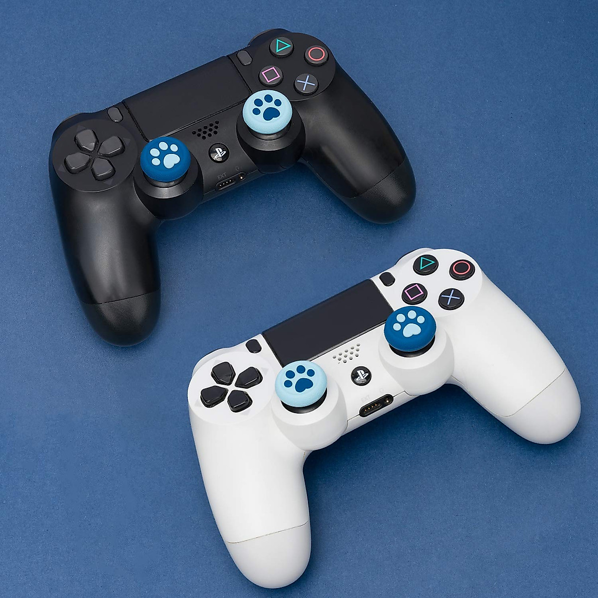 GeekShare Cat Paw Playstation 4 Controller Thumb Grips, Thumbsticks Cover Set Compatible with Switch Pro Controller (Dark Blue)