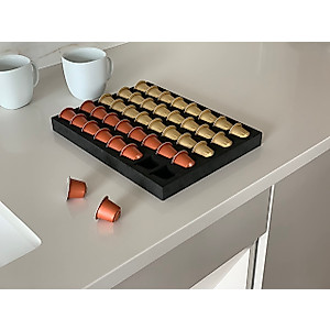 Coffee Pod Storage Tray, Organizer Compatible with Nespresso Original For Drawer or Countertop 40 Capsule Capacity